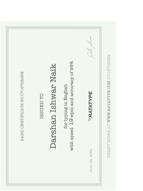 Typing Certificate Pdf