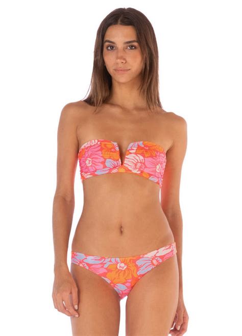 Maaji Flower Scape Flicker Strapless Bandeau Bikini Top