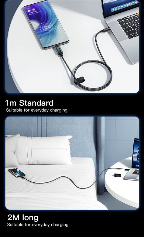 Essager 7A 100W USB To Type C Cable Digital Display QC PD Fast Charger