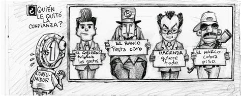 CARICATURAS DE ALARCÓN LA DESCONFIANZA AL CONSUMO