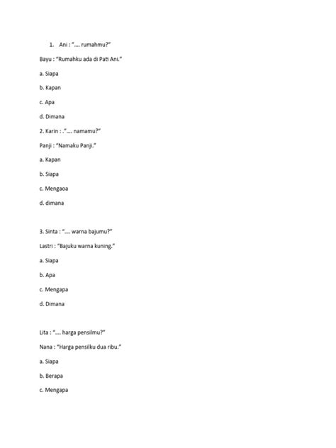 Soal Latihan Kelas 1 Level 1 Pdf