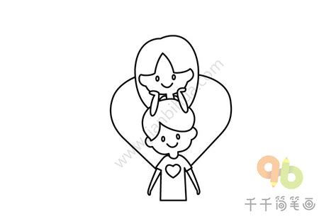 情人节快乐 情侣简笔画图片 情人节