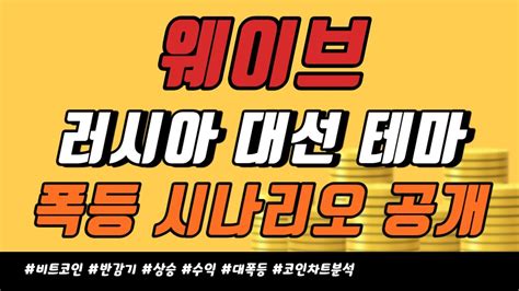 웨이브 코인 러시아 대선 테마 대폭등 시나리오 체크하세요 YouTube