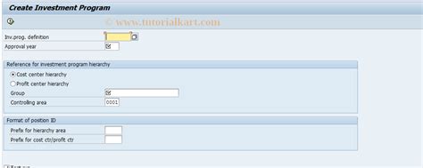 IM SAP Tcode Create Investment Program