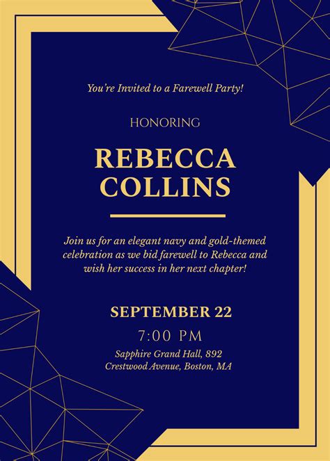 Free Farewell Invitation For Teachers Template To Edit Online