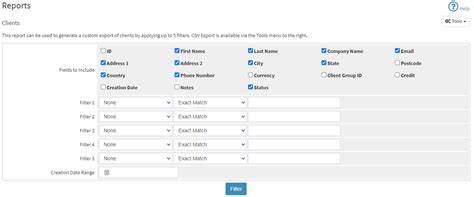 export from whmcs to csv missing options developer corner whmcs