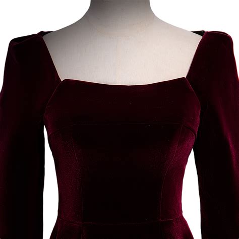 Plus Size Square Neck Long Sleeve Evening Dress Hello Curve