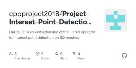 github cppproject2018 project interest point detection on 3d meshes