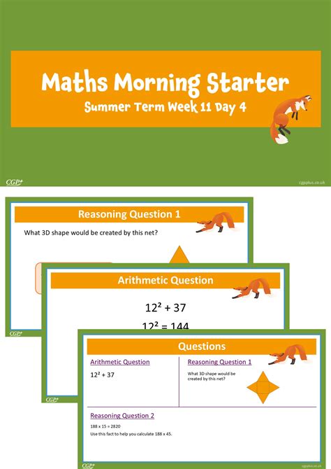 Maths Sats Morning Starter — Summer Term Week 11 Day 4 Year 6 Cgp Plus