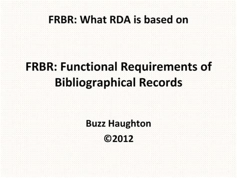 Resource Description And Access Rda Ppt