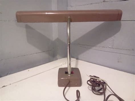 Desk Lamp Vintage Midcentury Drafting Table Lamp Metal Industrial Tan