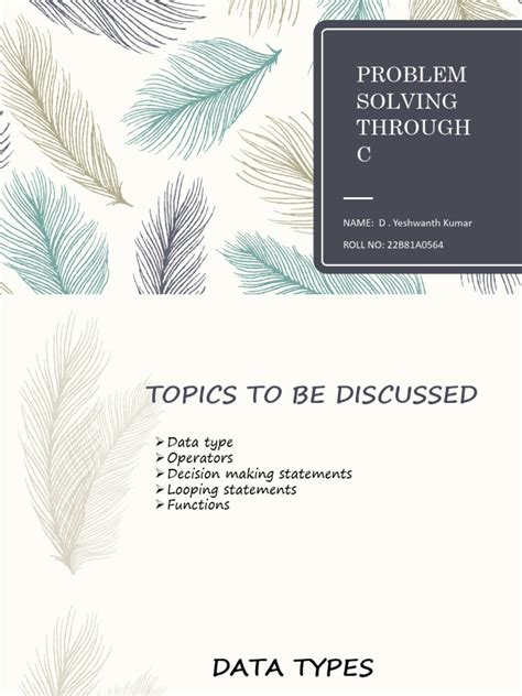 Problem Solving Through Pdf Integer Computer Science Data Type