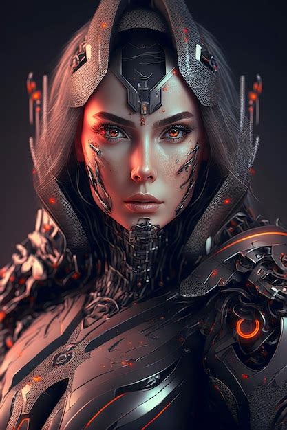 Premium Photo Android Woman Cyber Robot Aigenerated
