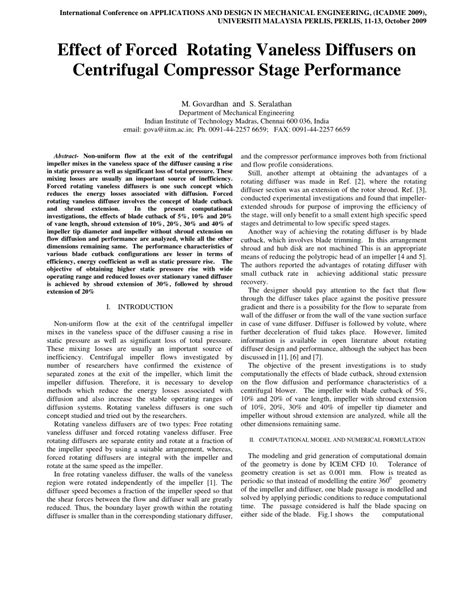 Pdf Effect Of Forced Rotating Vaneless Diffusers On Centrifugal