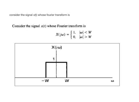 Solved Consider The Signal Xt Whose Fourier Transform Is