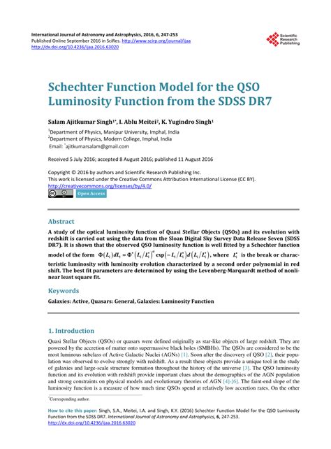 Pdf Schechter Function Model For The Qso Luminosity Function From The