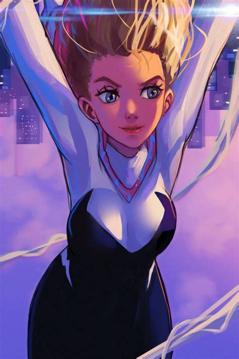 A Woman With Blonde Hair And Blue Eyes Is Standing In The Air Holding