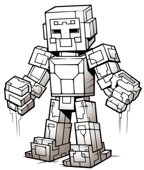 Minecraft Iron Golem Coloring Pages Iron Golem Minecraft Mob Coloring