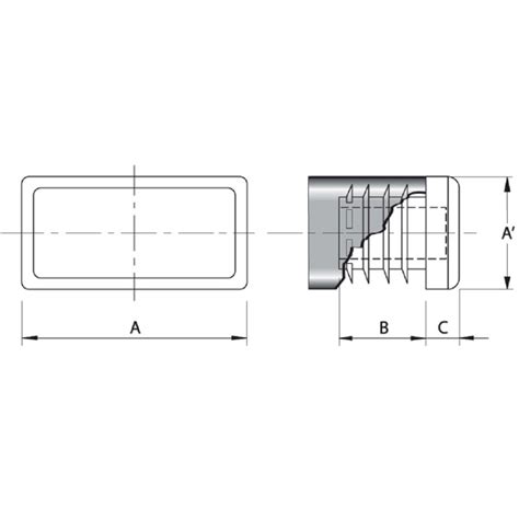 Embout plastique blanc rectangulaire intérieur cannelé Achatmat