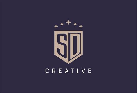 Sd Initial Shield Logo Icon Geometric Style Design 24809578 Vector Art