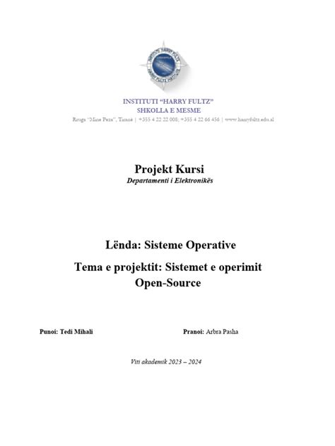 Tedi Mihali Template Projekt Kursi 1 Os 2023 Pdf