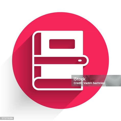 Ikon Buku Putih Terisolasi Dengan Latar Belakang Bayangan Panjang