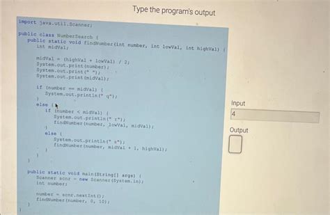 solved type the program s output input
