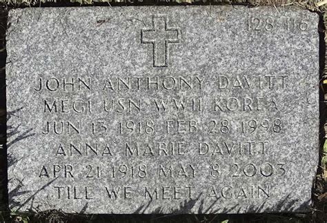 John Anthony Davitt 1918 1998 Find A Grave Memorial