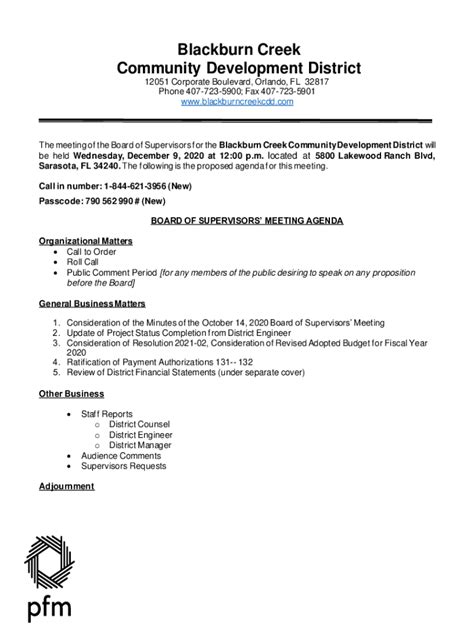 Fillable Online Pbr Community Development District Fax Email Print