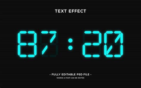 Premium Psd Digital Clock Text Effect