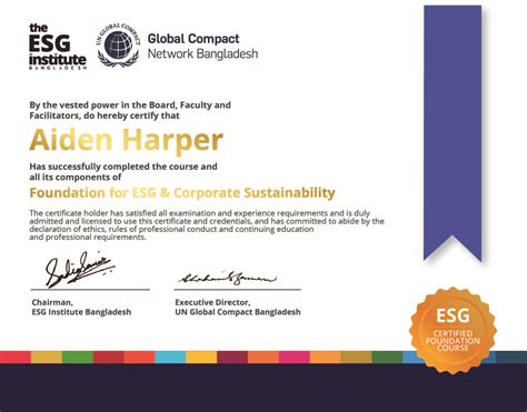 Foundation Of Esg And Corporate Sustainability Esg Institute Bangladesh