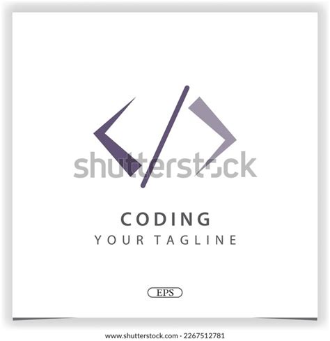 Simple Coding Programmer Logo Premium Elegant Stock Vector Royalty