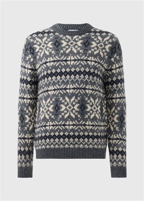 Grey Fairisle Knitted Jumper Matalan