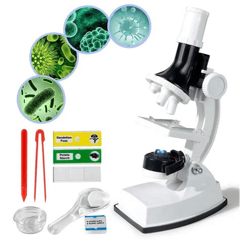 beginner microscope science kits 100x 1200x with prepared slides stem