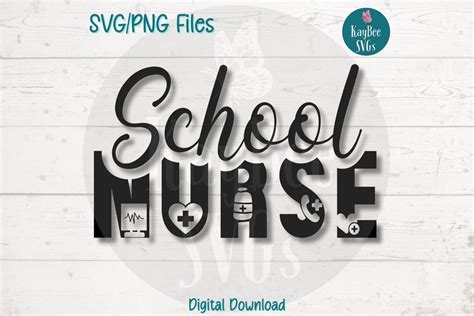 School Nurse Svg Png Cut Files For Cricut Silhouette Digital