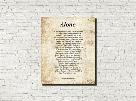 Alone Poem By Edgar Allan Poe Typography Print Etsy