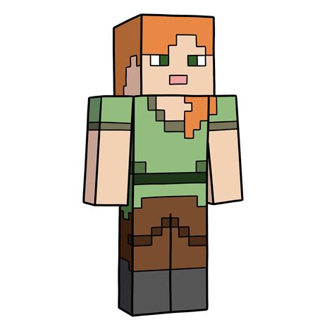 Block By Block How To Draw Alex From Minecraft