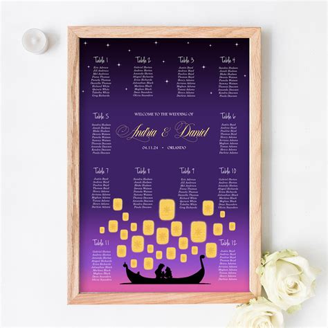 Rapunzel Wedding Seating Chart Floating Lanterns Seating Etsy