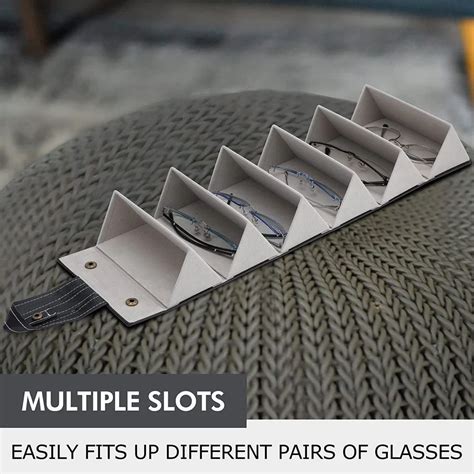 Modulyss Sunglasses Organizer 6 Slots Compact Travel Glasses Case