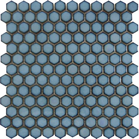 Natura Hydrangea Glossy Porcelain Hexagon Tile Oasis Tile