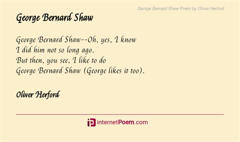 George Bernard Shaw Poem By Oliver Herford