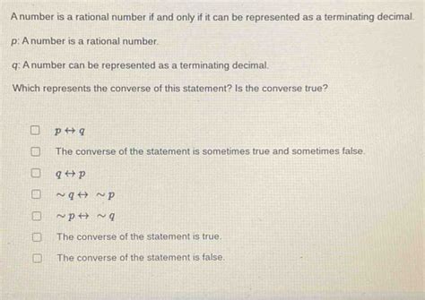A Number Is A Rational Number If And Only If It Can Be Represented As A