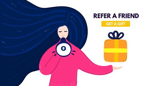 추천 프로그램의 개념 소셜 미디어 마케팅 친구 추천하기 개념에 대한 스톡 벡터 아트 및 기타 이미지 개념 개발 고객 참여