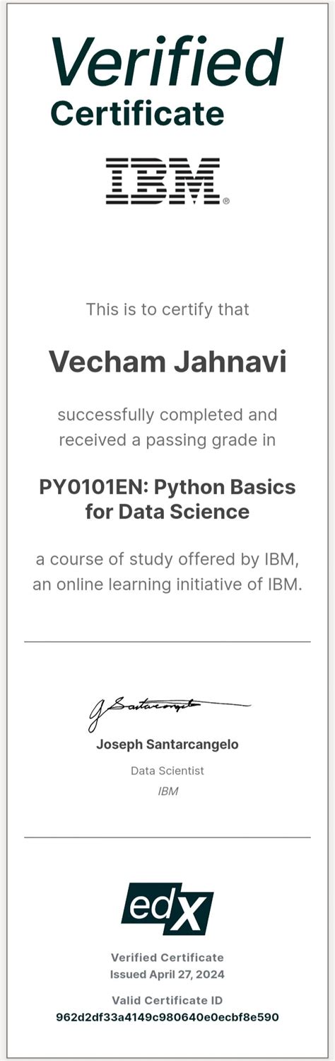 jahnavi vecham on linkedin i have completed a course on python basics