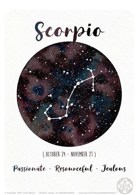 The Zodiac Sign For Scorpio Is Shown In Black And White With Stars