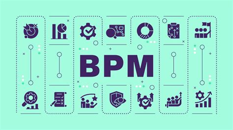 Bpm Mint Green Word Concept Business Organization Workflow Processes