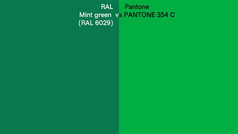 Ral Mint Green Ral 6029 Vs Pantone 354 C Side By Side Comparison