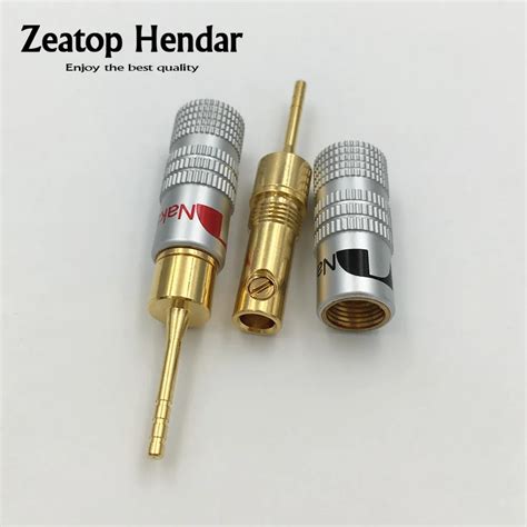 4pcs High Quality New 24k Gold Nakamichi Speaker Pin 2mm Banana Plugs
