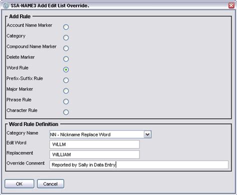 Adding A New Edit List Override