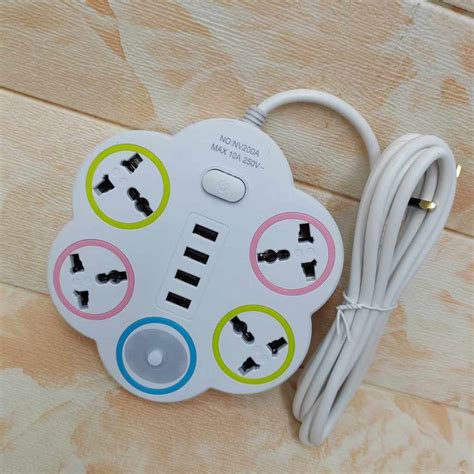 Power Plug Extension Socket Gray Plug Usb Extension Socket Flower Plug Usb A Fast